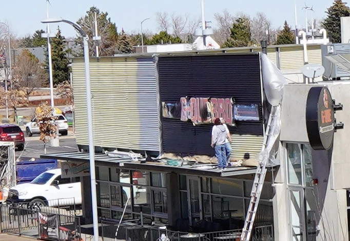 Before and After Commercial Painting - Belmar Shopping Center